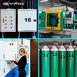 iSYFIX Black Vinyl Numbers Stickers - 4 Inch Self Adhesive (2 Sets) - Premium Decal Die Cut and Pre-Spaced for Mailbox, Signs, Window, Door, Cars, Trucks, Home, Business, Address Number, Indoor or Outdoor