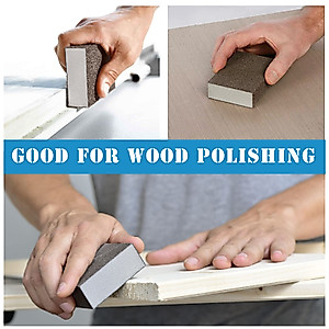 16Pcs 120 Grit Sanding Blocks, Jamiikury Fine Sanding Sponge Washable and Reusable, Wet Dry Sandpaper Sponge for Wood Metal FurniturePaint and Drywall