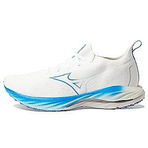 Mizuno Running Men's Wave Neo Wind Running Shoe, Undyed Wht-Peace Blue, 7.5