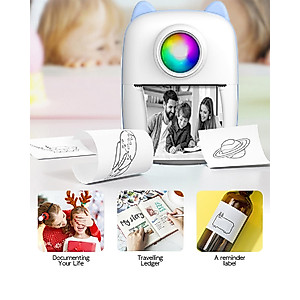 Mini Printer Sticker Paper, 10 Rolls Thermal Printer Sticker Paper 57 X 25mm, Printable Sticker Paper for Mini Printer Paper and Most Instant Print Cameras