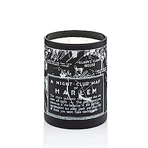 Harlem Candle Company Langston Nightclub Map of Harlem, Scented Candle, Double Wick, 12 oz Black Glass Jar, Soy Wax, Gift Box, Scents of Clove, Vanilla, Jasmine, Sandalwood and Amber