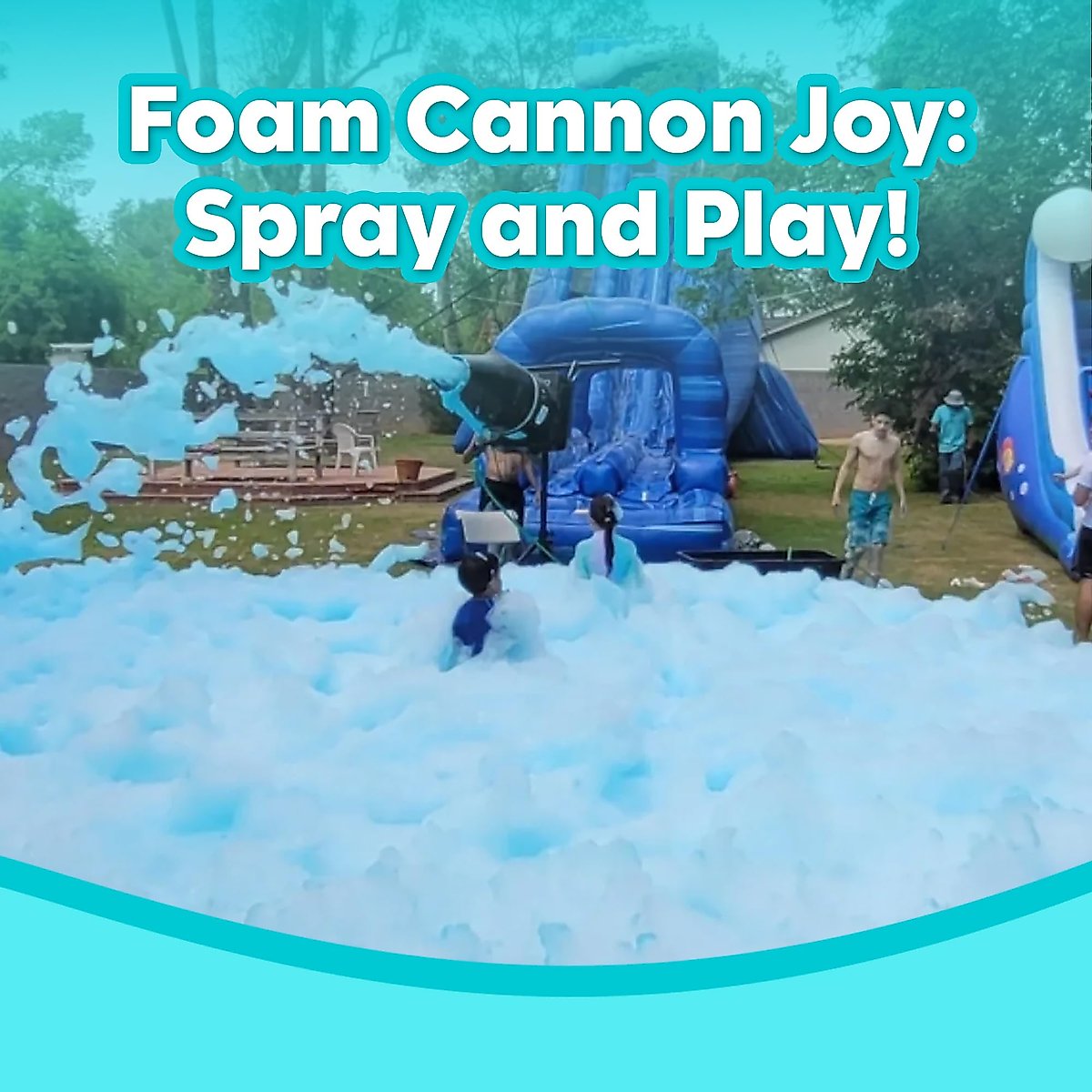 Foam Daddy Large Foam Cannon - Create a Foam Party Experience with This Big Foam Machine! Shoots 20-24ft of Foam Solution - Ideal Home Party Foam Machine and Foam Maker for Kids