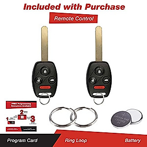 KeylessOption Keyless Entry Remote Control Uncut Car Ignition Key Fob Replacement for OUCG8D-380H-A (Pack of 2)