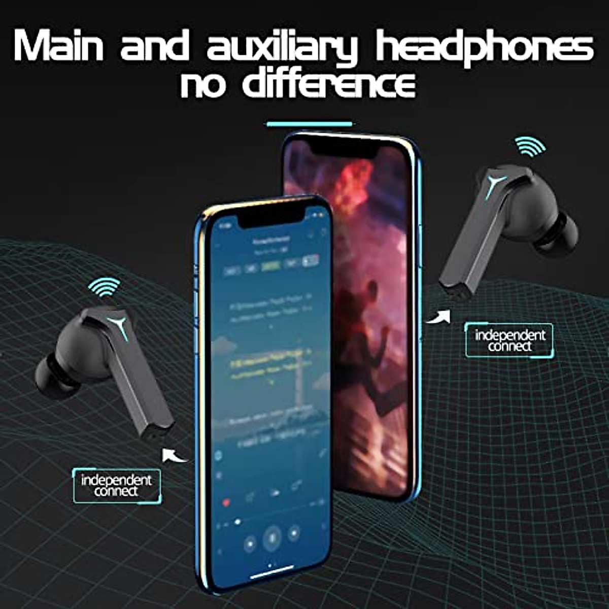 Yeahitch Wireless Bluetooth Headset, Intelligent Noise Reduction, in Ear Sports Game, E-Sports Headset, Super Long Endurance