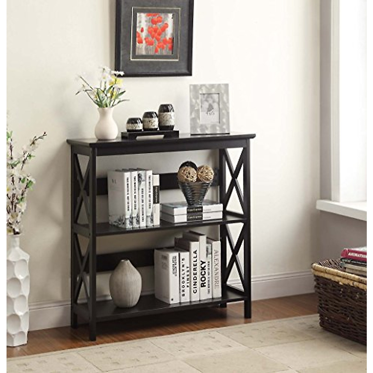 Convenience Concepts Oxford 3 Tier Bookcase, Black