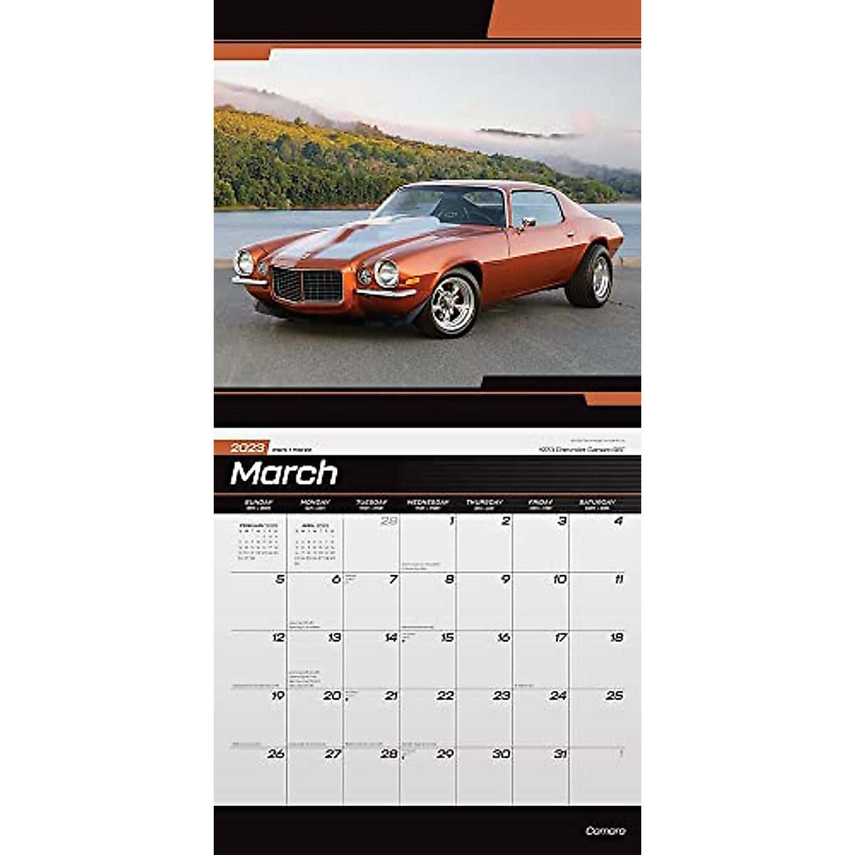Camaro OFFICIAL | 2023 12 x 24 Inch Monthly Square Wall Calendar | BrownTrout | Chevrolet Motor Muscle Car