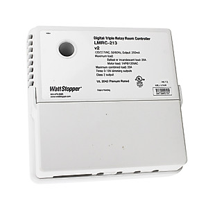 Watt Stopper LMRC-213 Digital 3-Relay Room Controller On/Off/Dimming 120/277, White