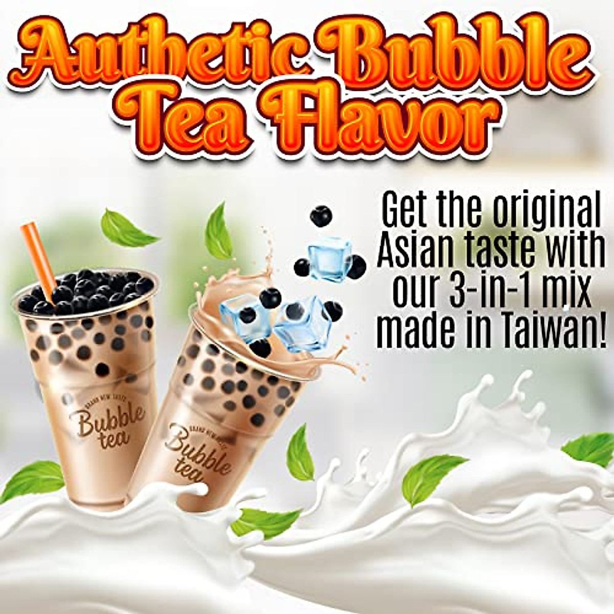 The Ultimate DIY Bubble Tea Kit 6 Flavors of Boba Bubble Tea Drink, 36 Drinks, Taro, Lychee, Coconut, Mango, Milk Tea, Thai Tea Bubble Tea Straws Authentic Boba Tea Kit Asmr Food