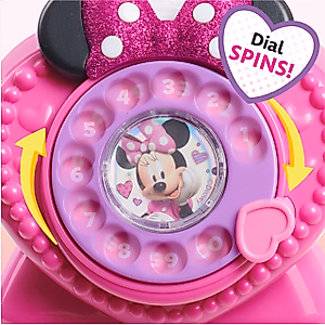 Disney Junior Minnie Mouse Ring Me Rotary Pretend Play Phone with Lights and Sounds, Kids Toys for Ages 3 Up by Just Play