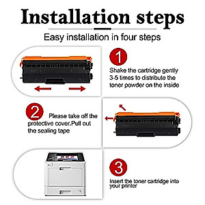 VIT 4 Pack (1BK+1C+1M+1Y) High Yield Compatible TN433 TN-433 TN433BK TN433C TN433M TN433Y Toner Cartridge Replacement for Brother HL-L8260CDW L8360CDW L8360CDWT L9310CDW L9310CDWT L9310CDWTT Printer