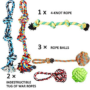 Youngever 6 Pack Large Dog Rope Toys, Dog Chew Toys, Dog Toys for Large, XL Large Dogs
