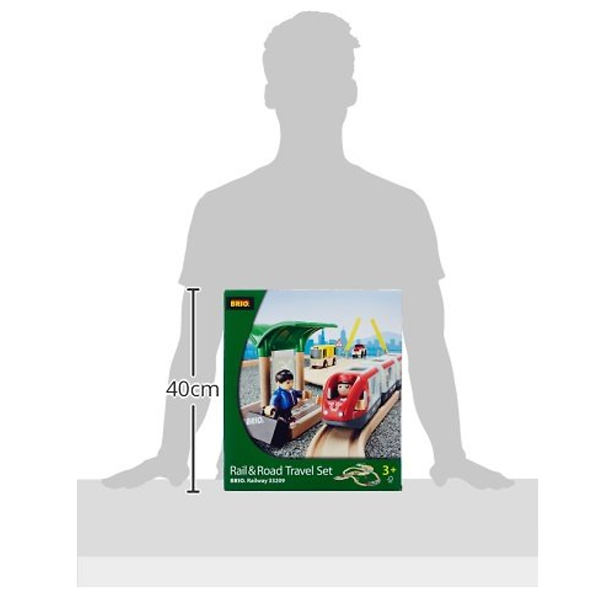 BRIO World - 33209 Rail & Road Travel Set | 33 Piece Train Toy with Accessories and Wooden Tracks for Kids Ages 3 and Up