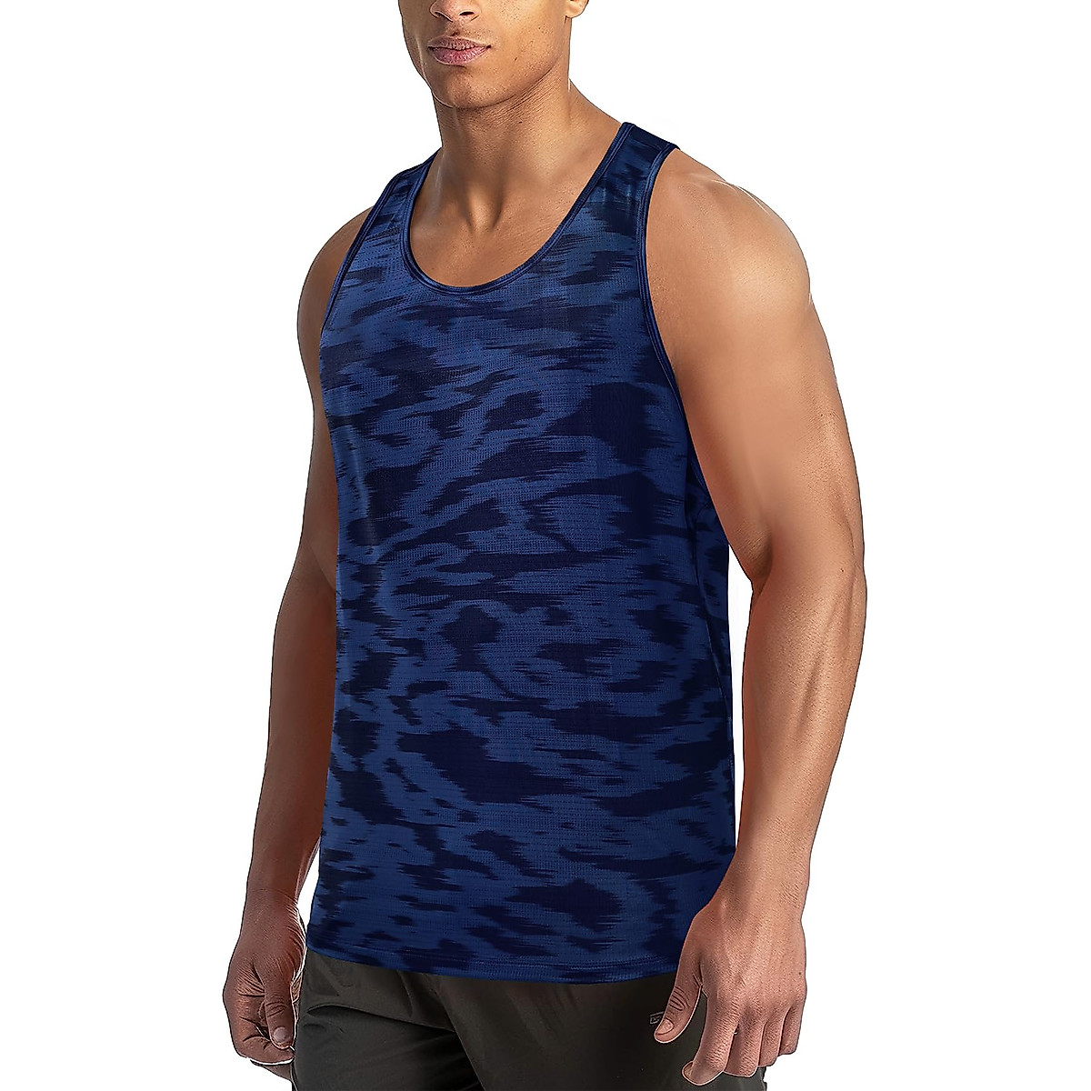 Zengjo Mens Athletic Tank Tops(Navy,XXL)