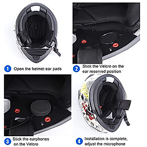 EJEAS E1+ Motorcycle Helmet Bluetooth 5.1 Headset, Hands-Free Motorcycle Bluetooth Communication System Headset with CVC Noise Reduction Function/3D Sound Effect/Automatic Answering