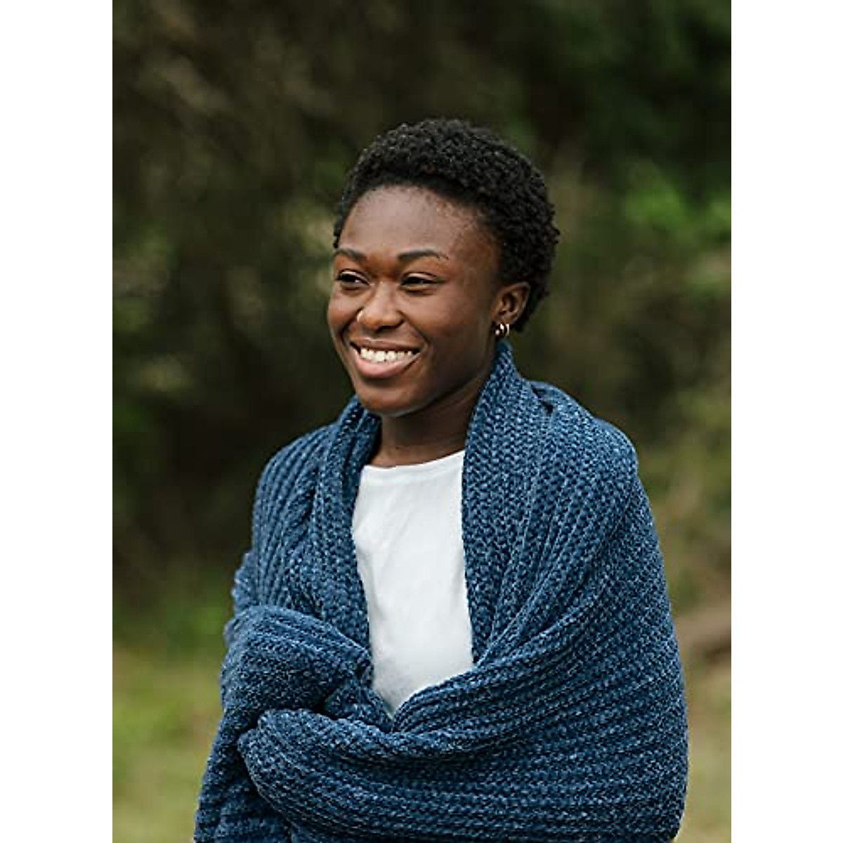 Chanasya Chenille Knit Super Soft Velvety Texture Throw Blanket - Cozy Classy Elegant Decorative with Subtle Shimmer for Sofa Chair Couch Bed Living Bed Room Blanket -(50x65 Inches) Blue