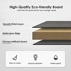 STARY 5 Shelf Bookcase Carbon Black Tall Bookshelf for Bedroom 5 Tier Modern Wood Bookshelf 33" Wide 60" Tall