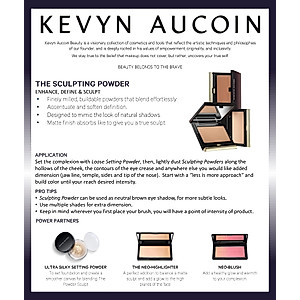 Kevyn Aucoin The Sculpting Contour Powder, Medium: Easy use, sheer, matte, natural finish. Enhances, defines, creates natural shading. Makeup artist go to. Sculpt face, cheekbones, chin, neck, nose.