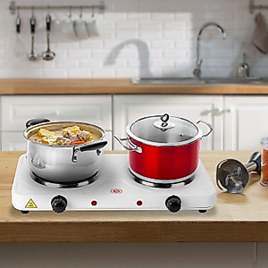 2000W Portable Electric Double Burner Hot Plate Cooktop Kitchen Cooking Stove