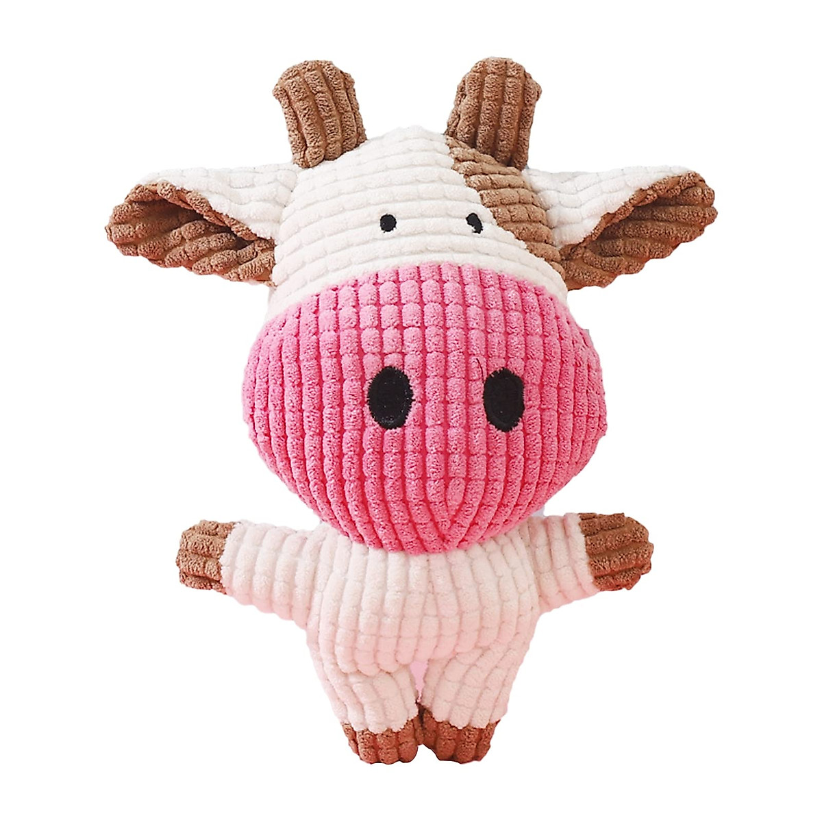 leasote Dog Squeaky Toys,Durable Dog Chew Toys,Cow/Lion/Elephant Stuffed Animals Pet Plush Toy for Small Medium Large Puppy Dogs Cow