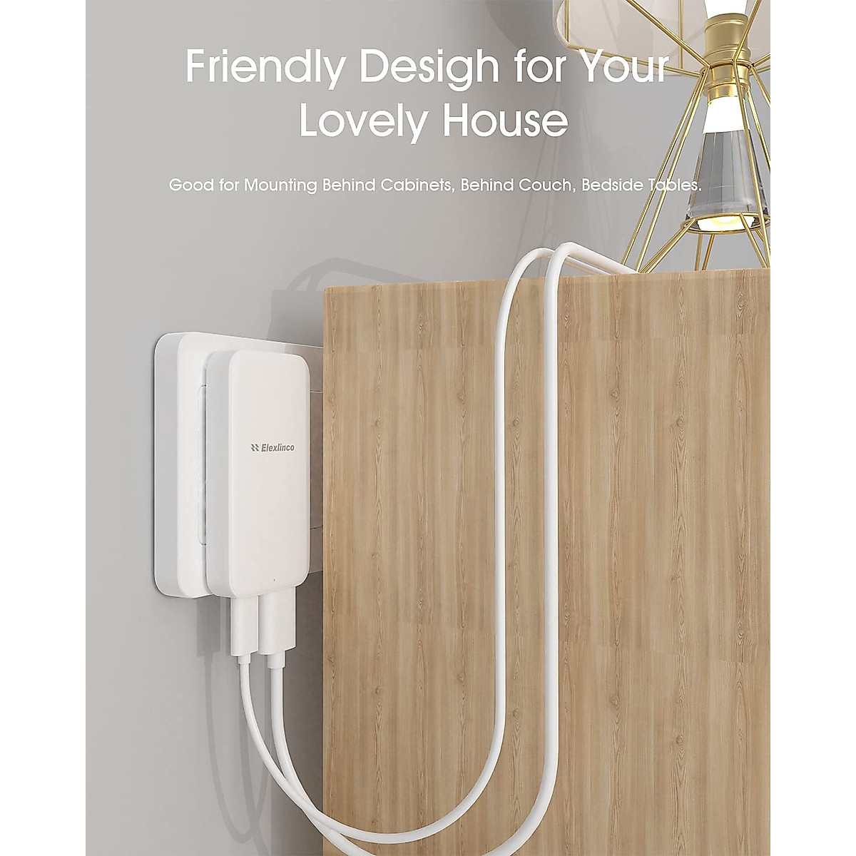 USB Wall Charger, USB C Fast Charger, Elexlinco Dual USB Wall Charger with Apple 20W Charge and QC 3.0 18W USB-A,USB C Wall Adapter for Apple 14 13 12 11, Samsung, Foldable Plug Charger