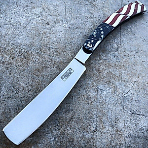 S.S. Folding Knives Shaving Straight Edge Usa American Flag Razor Steel Pocket Stainless Steel Blade Folding Knife Blade