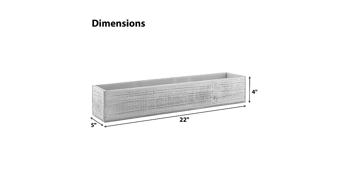 White Wood Rectangle Planter Box | Indoor & Outdoor Decor