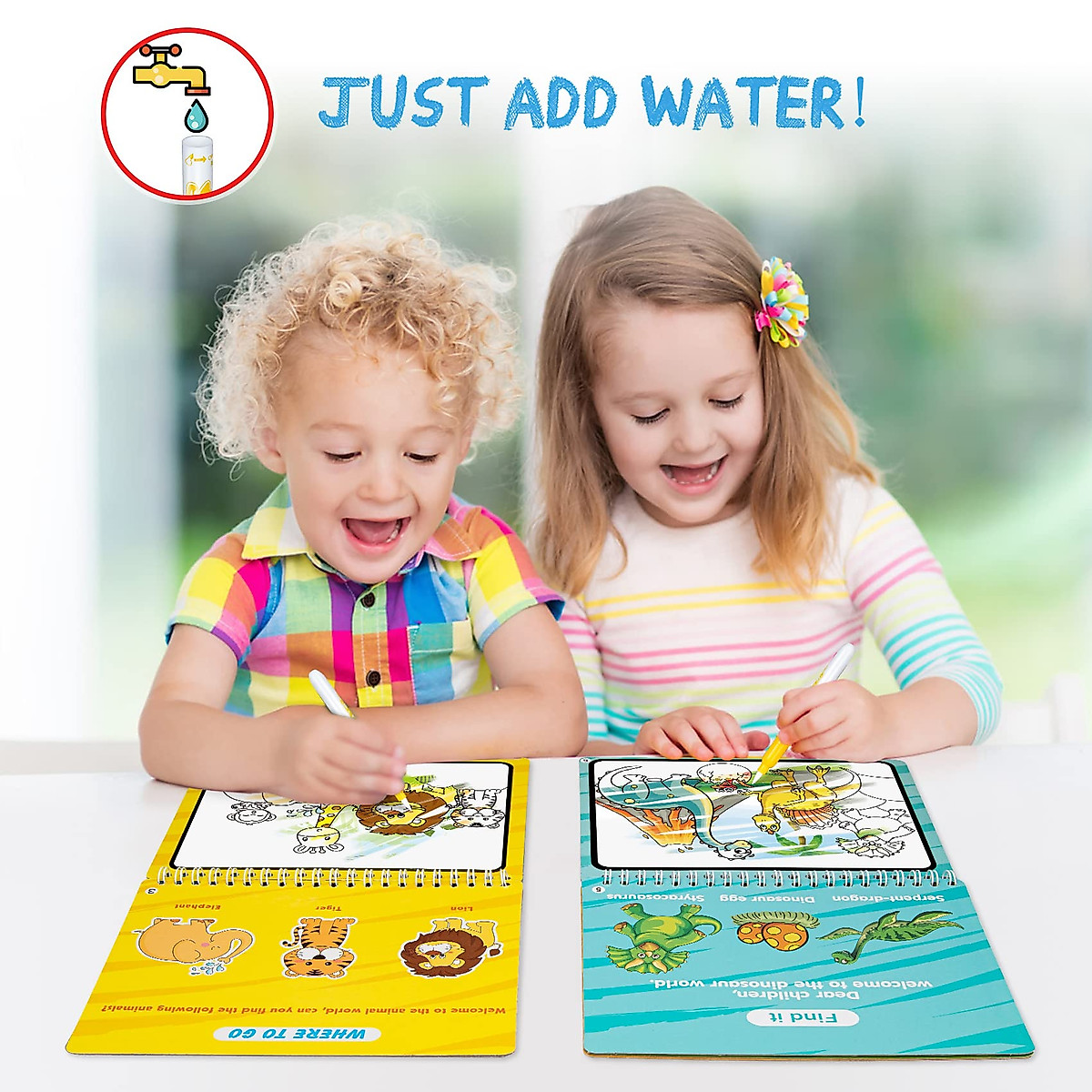 HahaGift Toys for 1 2 3 Year Old Boys Girls Gift, Magic Water Drawing Book Dinosaur Toys for Kids 3-5, Educational Learning Toys for Toddlers 1-3, Best Birthday Gifts for 3 2 1 Year Old Kids !