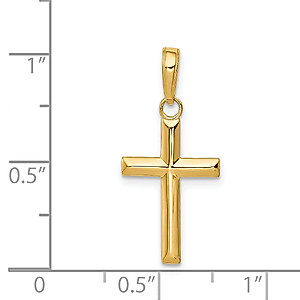 Avariah Solid 14k Yellow Gold Small Cross Pendant - 23mm