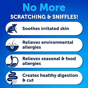 Dog Allergy Relief Chews - Itch Relief for Dogs - Fish Oil - Omega 3 - Itchy Skin Relief - Seasonal Allergies - Anti Itch Support & Hot Spots - Immune Health Supplement for Dogs - Made in USA