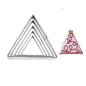 SK Triangle Shape Cookie Cutter Set, Stainless Steel, 5-Piece, Small(2.7in)