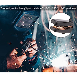 Electrode Holder 500 Amp Welding Electrode Holder Set, Heavy Duty Jaw Holding Plier Electrode Clamp for Arc MMA Welder,Black