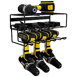 LULARINE 2 in 1 Large Power Tool Organizer Drill Holder Wall Mount Tool Storage Rack and Power Tool Holder