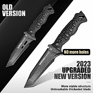 ZUNE LOTOO Tactical Survival Knife Fixed Blade Knife with Sheath D2 Steel G10 Handle Outdoor Tactical Knives for Men Camping Hiking Hunting Knife