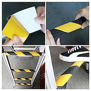 Bligo Anti Slip Safety Grip Tape, 2 Inch x 60 Foot, Non Skid Tread for Stairs, Steps, Floors, Caution Dangerous Zones, Indoor and Outdoor Use (Yellow and Black)