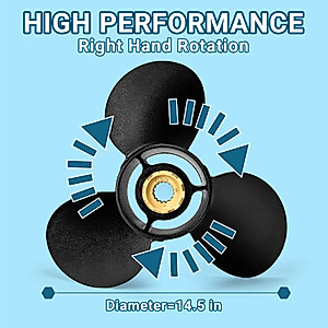 ADP 14 1/2 x19 | 48-832830A45 Upgrade OEM Aluminum Outboard Propeller fit Mercury Engines 135-300HP&Mercruiser Alpha One Propeller, 15 Spline Tooth. Hub Kits Included,14.5 x 19 Hp, RH