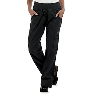 ChefUniforms.com Womens Stretch Yoga Cargo Chef Pant,Black,Large