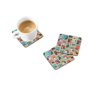 Caroline's Treasures MLM1112FC Lots of Tricolor Cardigan Corgi Foam Coasters Set of 4 Cup Coasters for Indoor Outdoor, Tabletop Protection, Anti Slip, Mouse pad Material