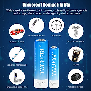 REACELL 16 Counts 2800mAh AA Rechargeable Batteries, High Capacity NiMh AA Battery, 1.2V AA Batteries with Battery Box
