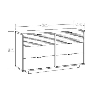 Sauder East Rock Engineered Wood Dresser in Ashen Oak Finish