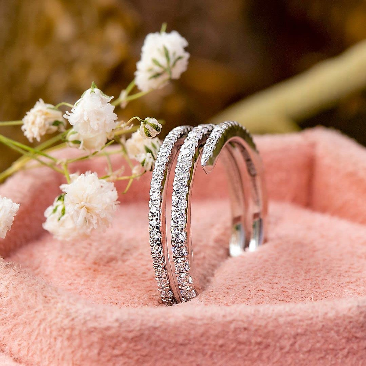 3/4 Carat Cubic Zirconia Spiral Wrap Twist Around Eternity Band Ring for Women in 925 Sterling Silver (VVS, 0.74 CTW) CZ Promise Ring Size 8 by Facet Jewel