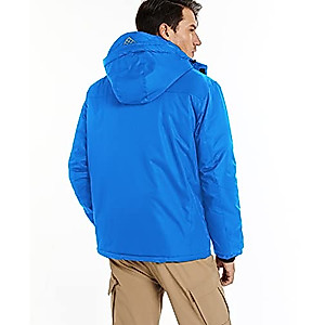 INVACHI Men's Mountain Waterproof Ski Coat Windproof Rain Jacket Winter Warm Hooded Coat