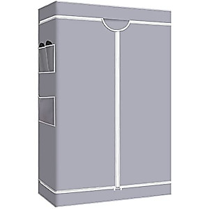 PUNION Garment Rack Cover Only Available for GR1 Clothing Rack, Dustproof Oxford Fabric Hanger Sleeve with Zipper, with Side Pocket, 36" L x 18" W x 71" H, Grey