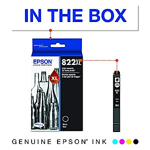 Epson Workforce Pro WF-4830 Wireless All-in-One Printer, Black, Large & T822 DURABrite Ultra Ink High Capacity Black Cartridge (T822XL120-S) for Select Workforce Pro Printers