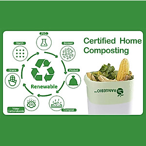OrangeBio 3 Gallon Compostable Trash Bags, 100 Count, Food Grade, Plant-based, Biodegradable, Leak-proof, Tear-resistant, Dishwasher Safe