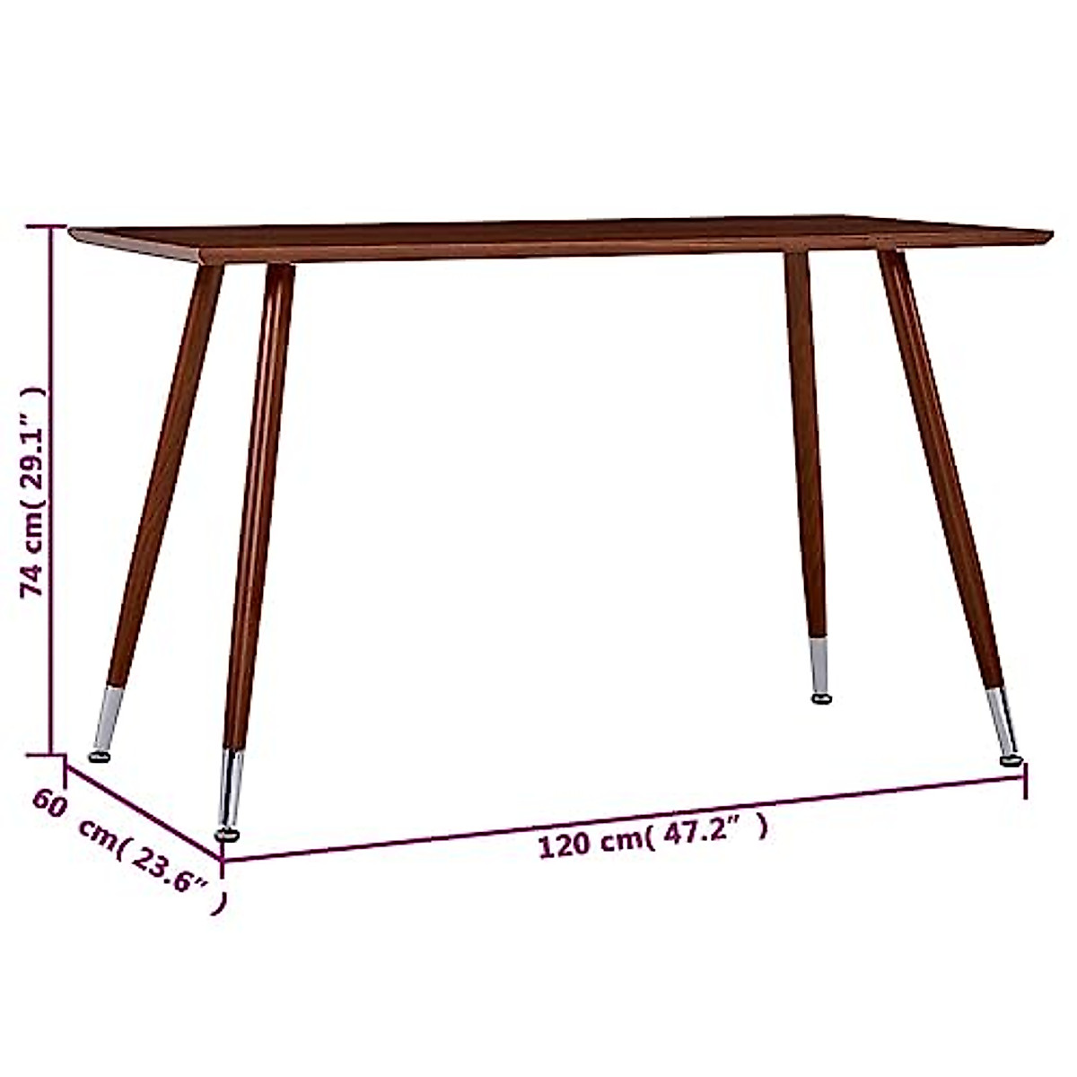 ULUYYUC Dining Table Brown 47.2"x23.6"x29.1" MDF,Office Desks Party Table Kitchen Tables Kitchen Furniture Outdoor Table for Living Room, Kitchen, Backyard, Wedding,Office