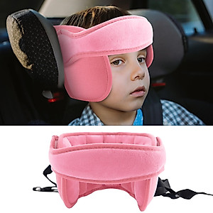 vocheer Baby Car Seat Head Support Band, Adjustable Carseat Sleep Nap Aid Holder Belt Head Protection Strap for Kids 1-5 Years Old Pink
