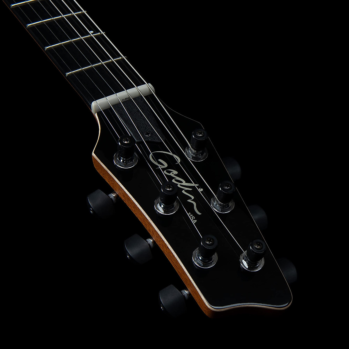 Godin XTSA Solid Body 3-Voice Electric Guitar (Trans Black)