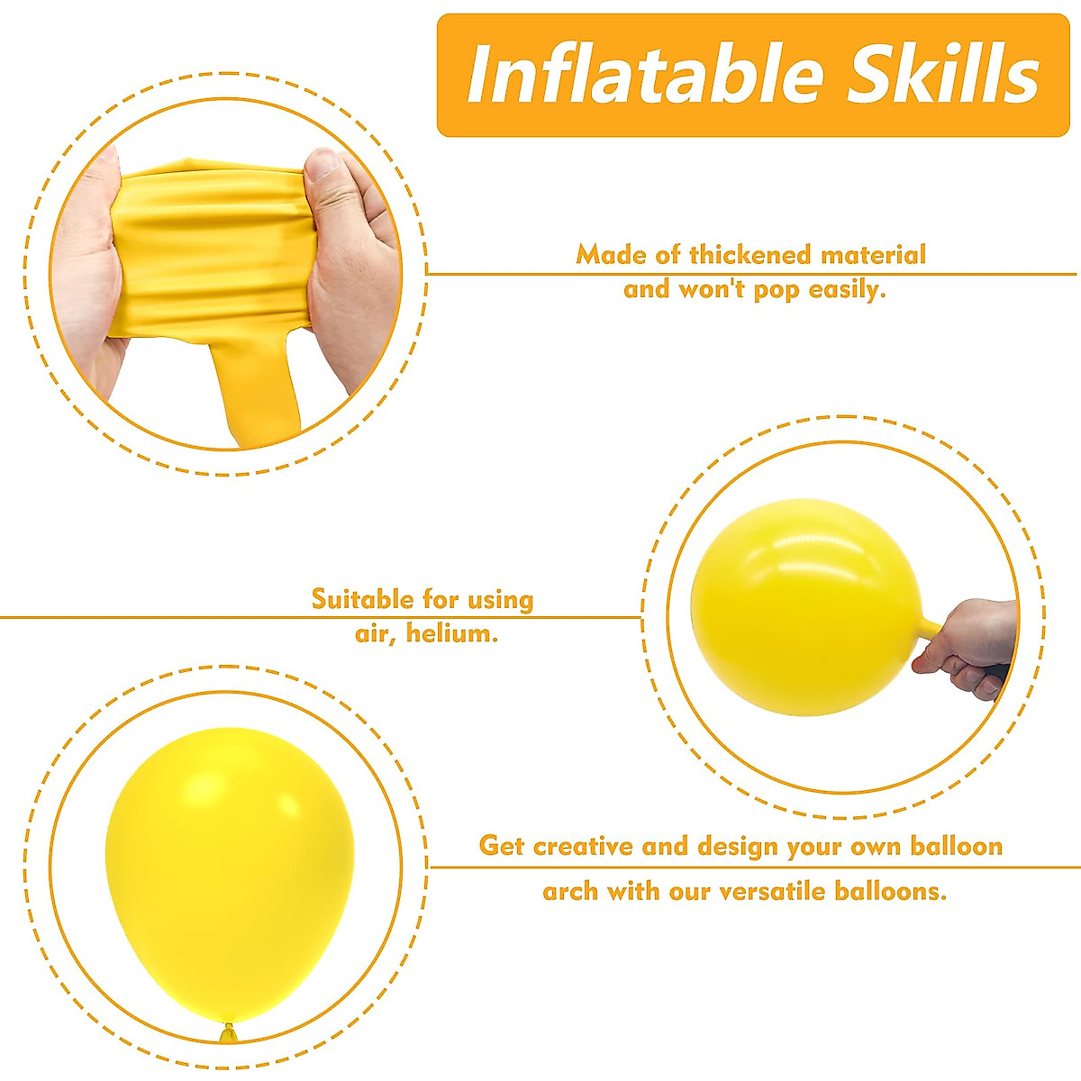 NISOCY Yellow Latex Balloon Arch Kit, 102PCS 18In 12In 10In 5In Yellow Balloons Arch Garland for Birthday, Baby Shower, Wedding, Sunflower, Honeybee Lemon,Yellow Theme Decoration with 33ft Ribbon