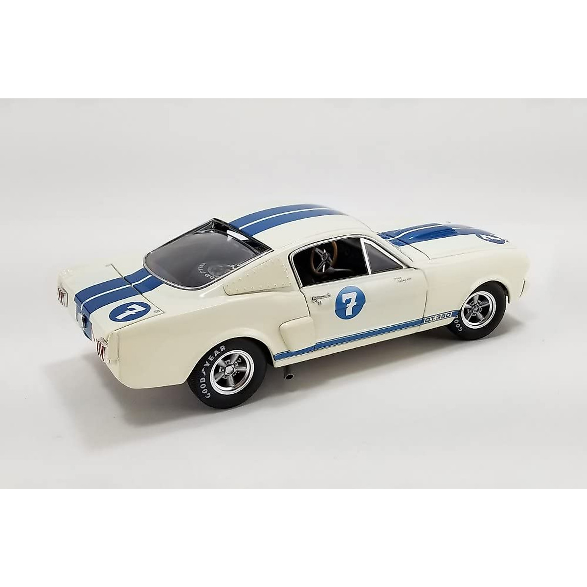 1965 Shelby G.T. 350R #7, White - Acme A1801814-1/18 Scale Diecast Model Car