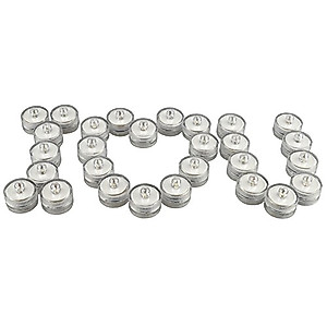 SAMYO Set of 36 Waterproof Wedding Submersible Battery LED Tea Lights Underwater Sub Lights- Wedding Centerpieces Party Decorate (White)